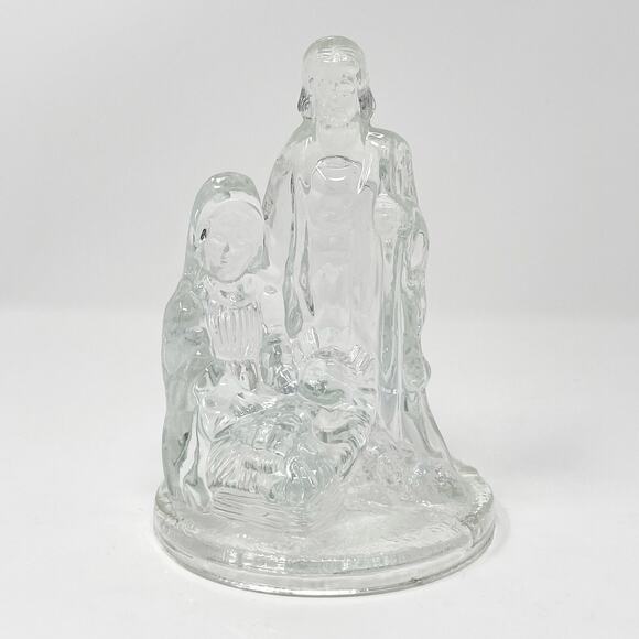 PartyLite | Accents | Partylite Glass Baby Jesus Mary Joseph Nativity ...